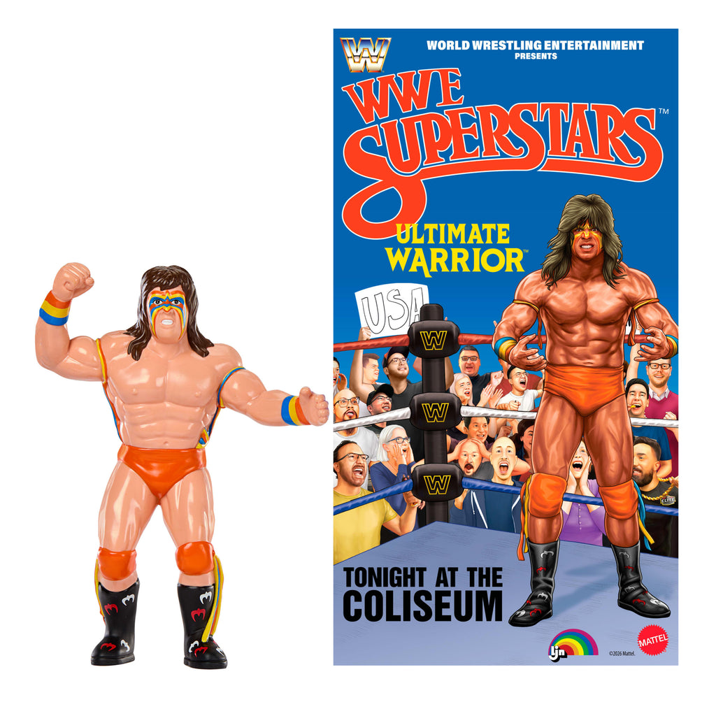 LJN WWE Superstars Ultimate Warrior Action Figure & Poster | Mattel ...