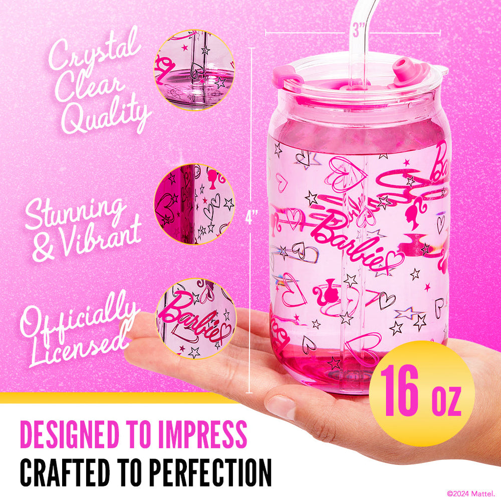 Barbie™ X Dragon Glassware® Love Out Loud Drinking Glasses – Mattel ...