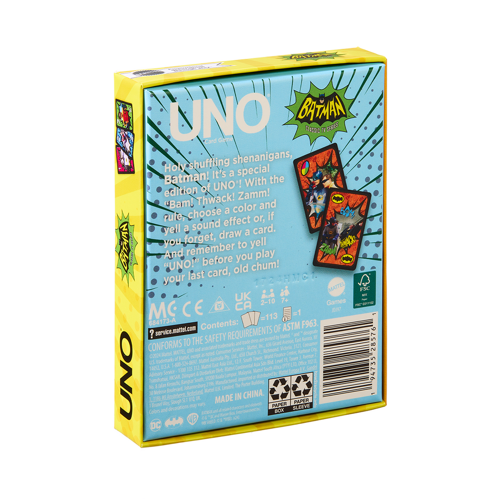 UNO Fandom Batman Classic TV Series Deck | Mattel Creations