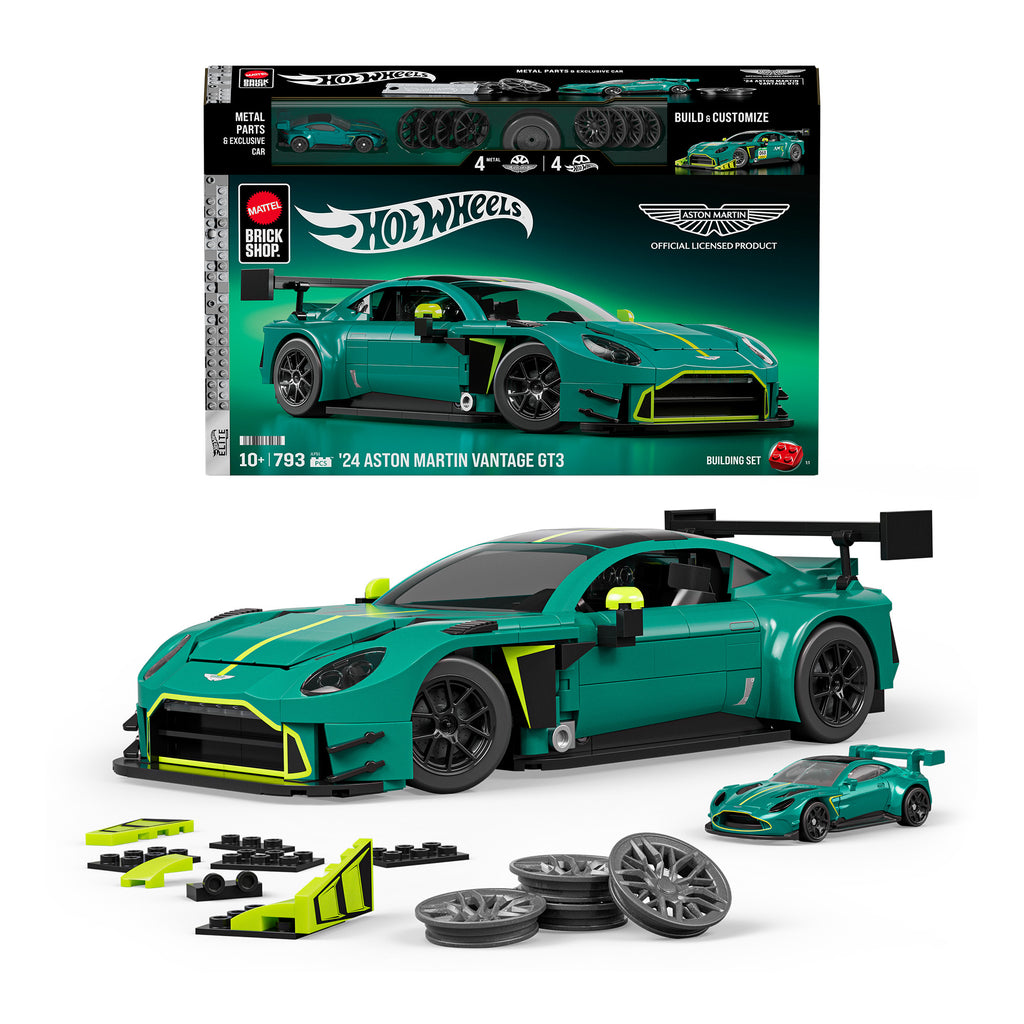 Mattel Brick Shop Hot Wheels ’24 Aston Martin Vantage GT3 Building Kit ...