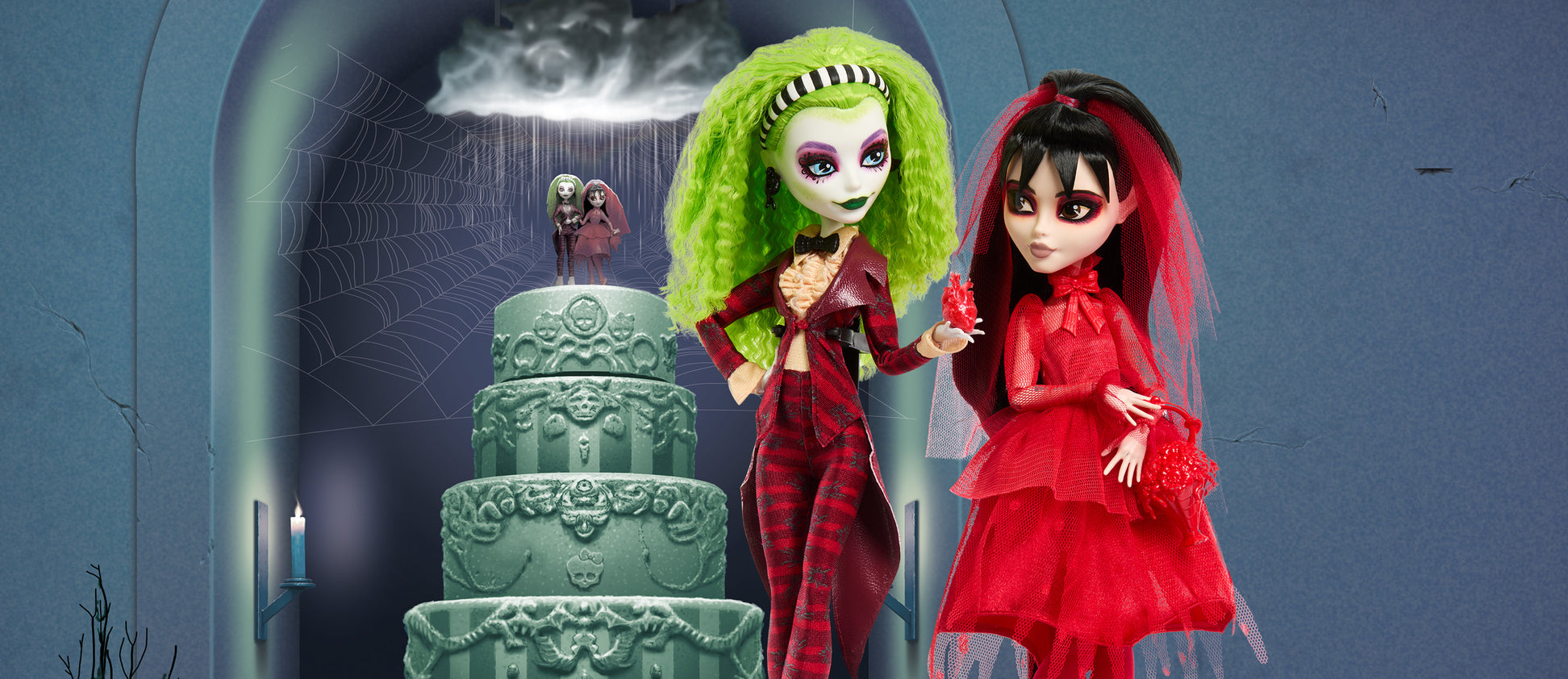 MONSTER HIGH SKULLECTOR Betelgeuse and Lydia Wedding Dolls | Mattel ...