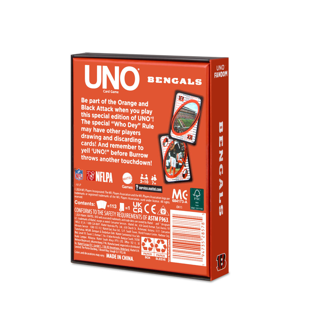 UNO Fandom NFL Cincinnati Bengals Game Deck | Mattel Creations