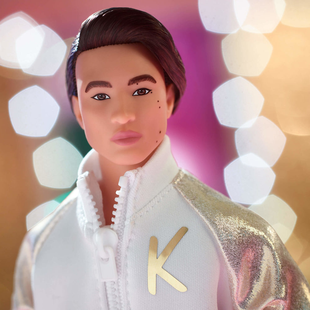 Ken Doll In White and Gold Tracksuit – Barbie The Movie | Mattel Creations
