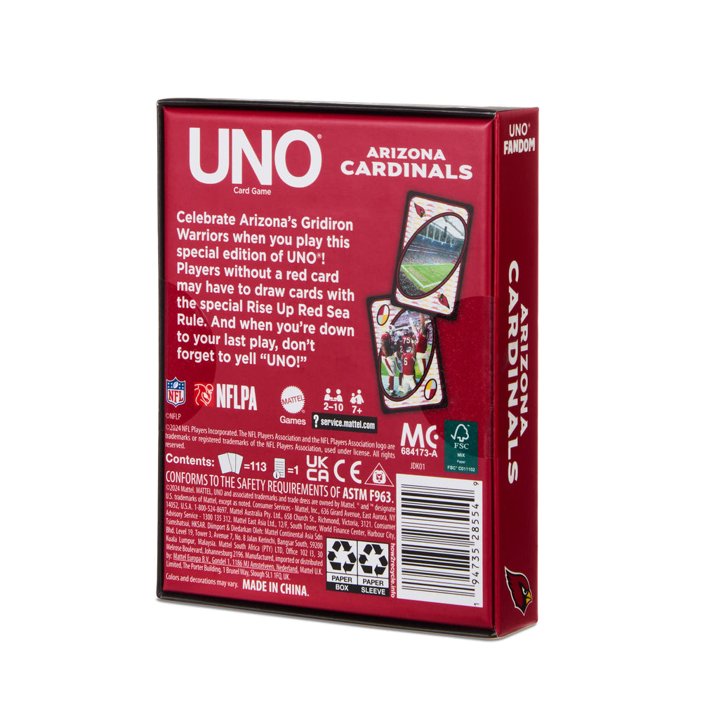 UNO Fandom NFL Arizona Cardinals Game Deck | Mattel Creations