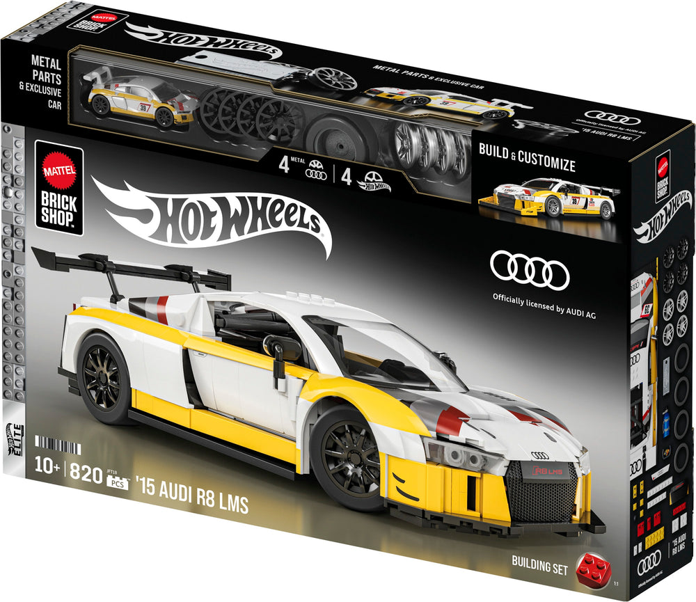 Mattel Brick Shop Hot Wheels ‘15 Audi R8 LMS Building Toy Kit | Mattel ...