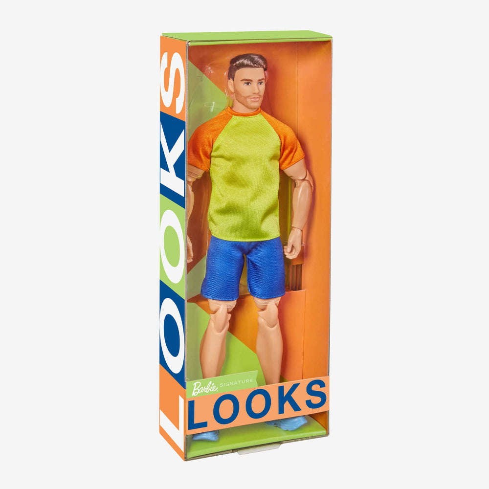 Barbie Looks Ken Doll (Buff Body, Curly Brunette Hair) – Mattel Creations