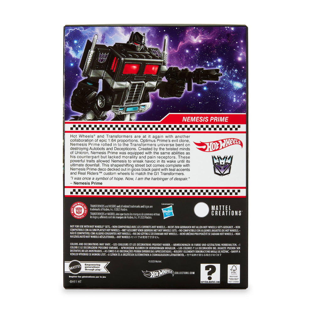 Hot Wheels Transformers Nemesis Prime | Mattel Creations