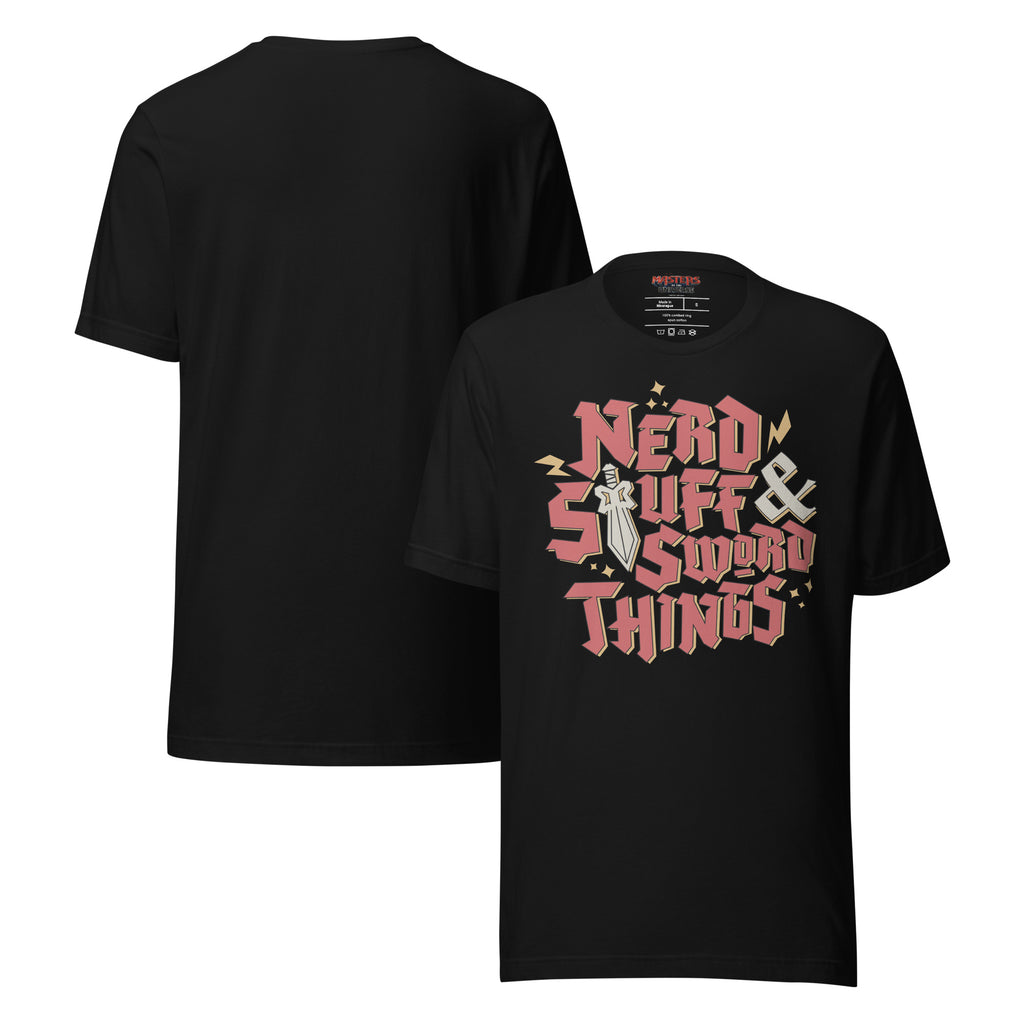 Masters of the Universe Movie Nerd Stuff and Sword Things Black T-shir ...
