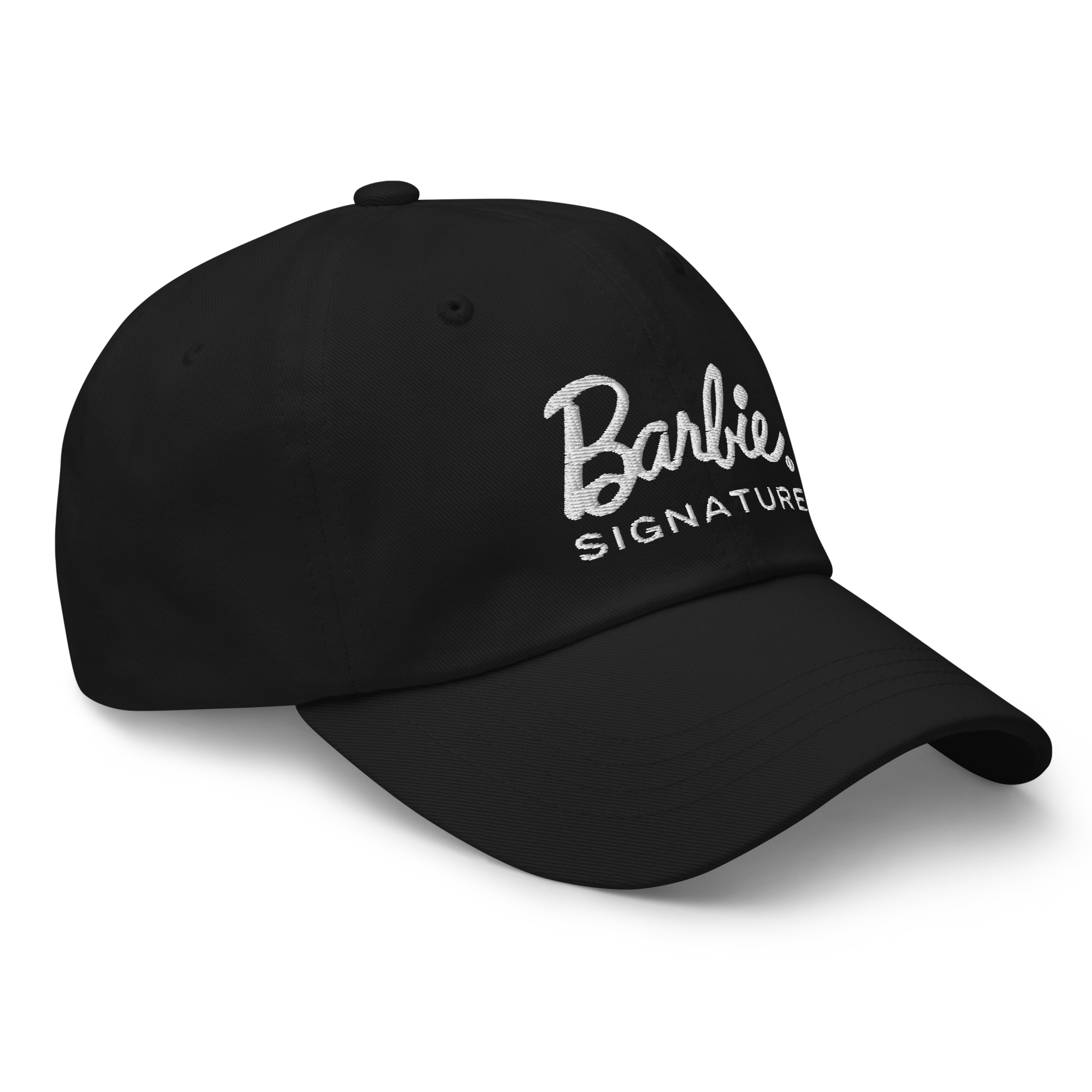 Barbie Signature Logo Black Baseball Hat Mattel Creations barbie-signature-logo-black-baseball-hat-mattel-creations