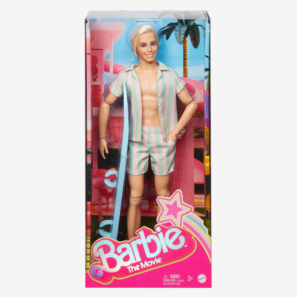 Ken Doll Wearing Pastel Striped Beach Matching Set – Barbie The Movie ...